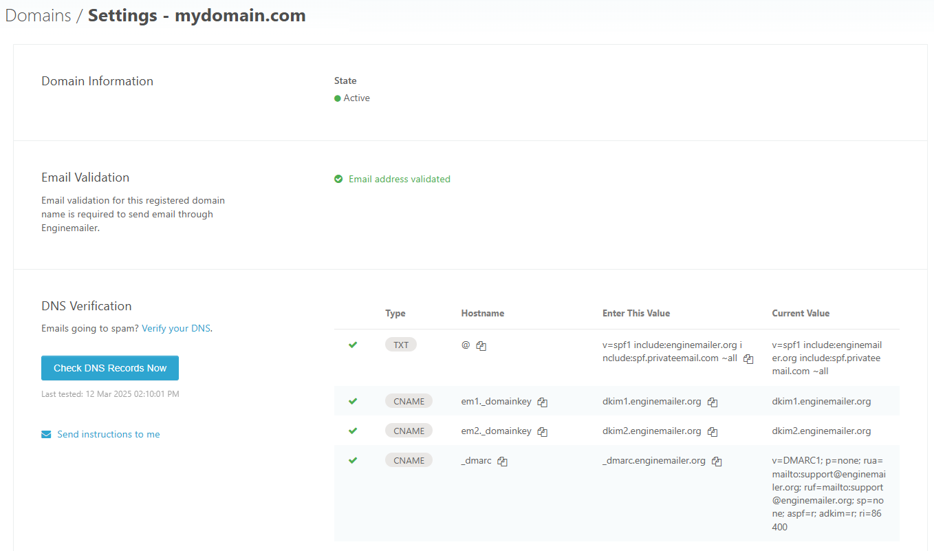 Add and Verify Your Email Sending Domain – Enginemailer